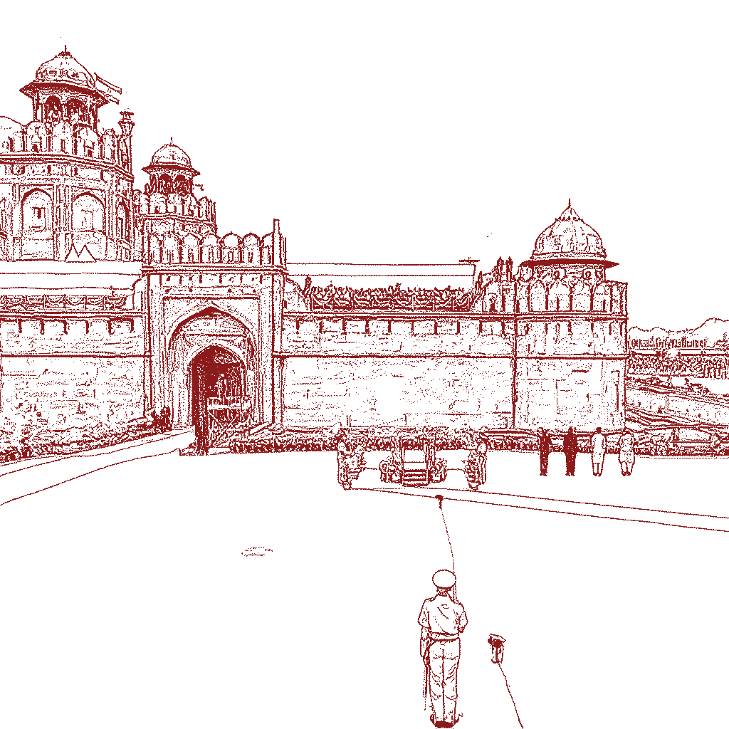 Red Fort Sketch Png